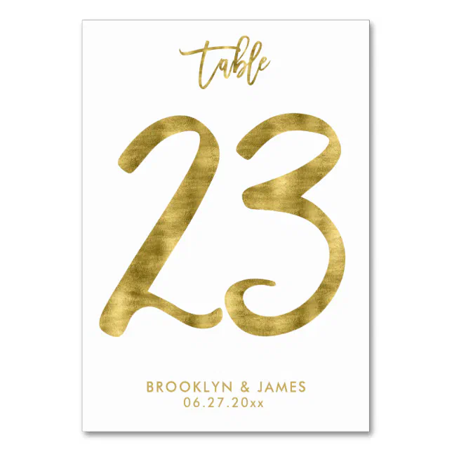 Wedding Table Numbers Gold Foil Effect Number 23 | Zazzle