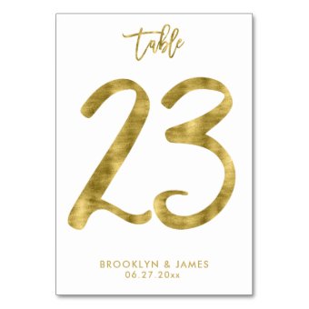 Wedding Table Numbers Gold Foil Effect Number 23 | Zazzle