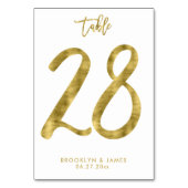 Wedding Table Numbers Gold Foil Effect Number 28 | Zazzle