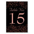 Wedding Table Numbers | Rose Gold Confetti Dots | Zazzle