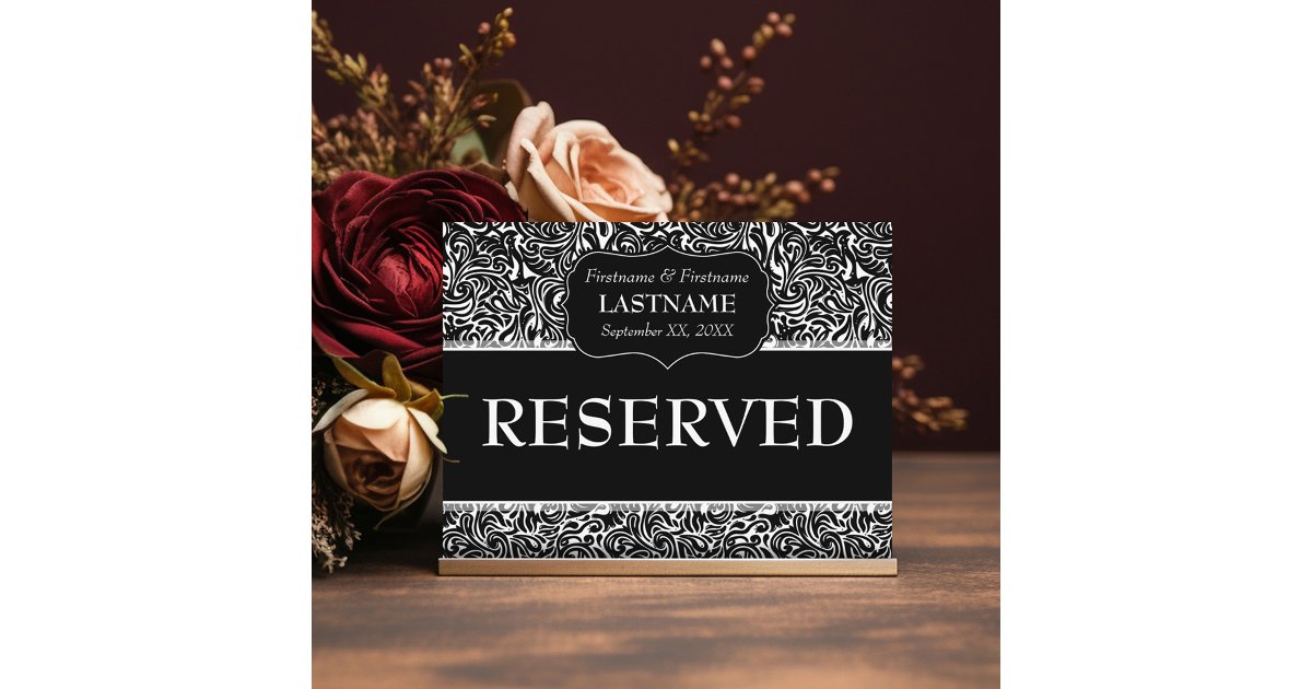 Wedding Table RESERVED Sign Modern Pattern Postcard | Zazzle