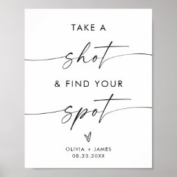 Wedding Take A Shot Sign, Wedding Seating Sign | Zazzle