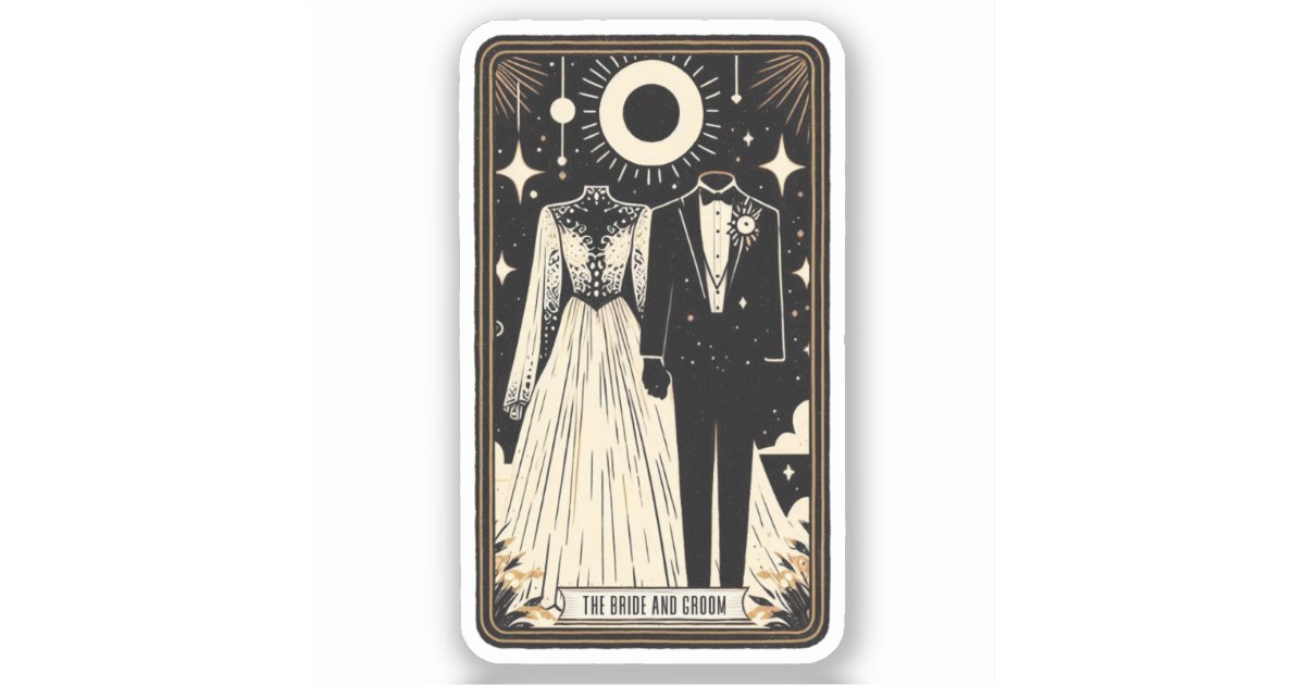 Wedding Tarot Bride & Groom Sticker | Zazzle