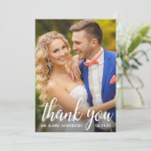Wedding Thank You Bride and Groom Photo Card | Zazzle