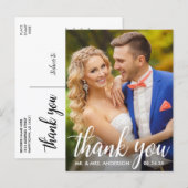 Wedding Thank You Bride and Groom Photo Postcard | Zazzle