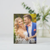 Wedding Thank You Bride and Groom Photo Postcard | Zazzle