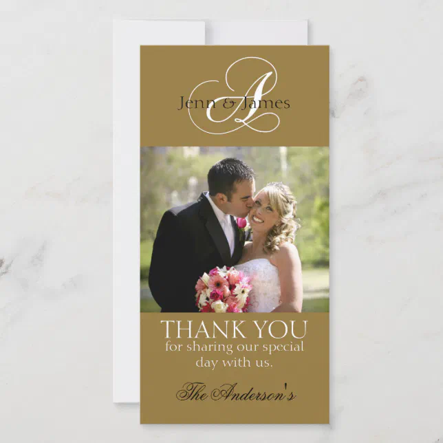 Wedding Thank You Bride Groom Photo Cards | Zazzle