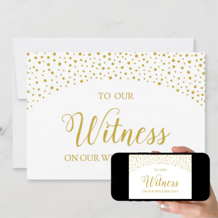 Wedding Thank You Card for Witness | Zazzle