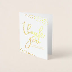 WEDDING THANK YOU couple photo paint dabs script Foil Card | Zazzle