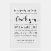 Wedding Thank You For Coming Wedding Reception Acrylic Sign | Zazzle
