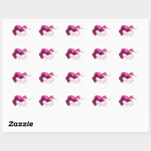 Wedding Thank You Heart Sticker Zazzle