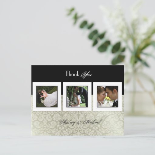 Wedding Thank you postcards insert your photos | Zazzle