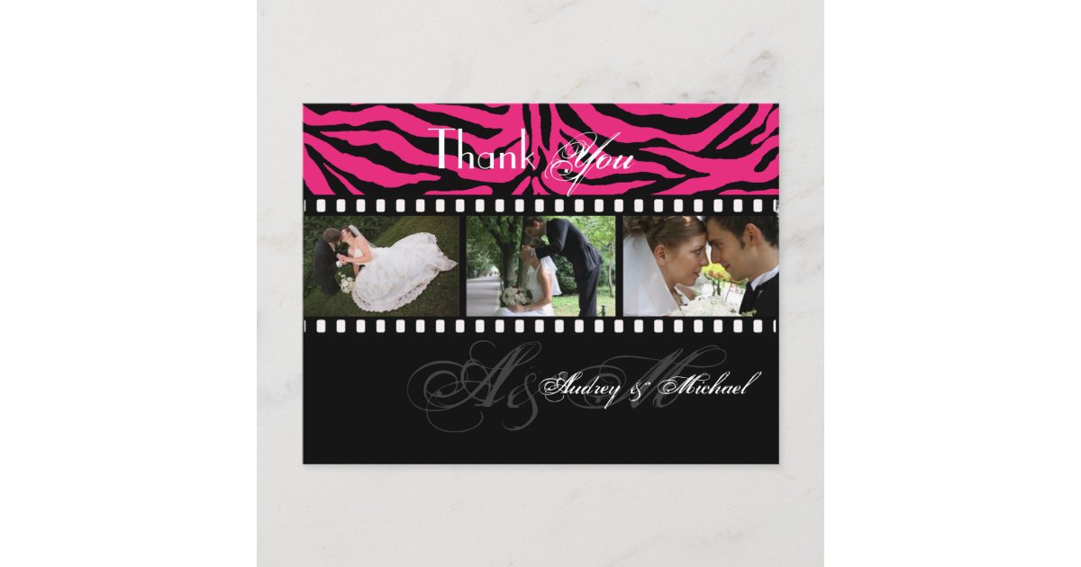 Wedding Thank you postcards insert your photos | Zazzle
