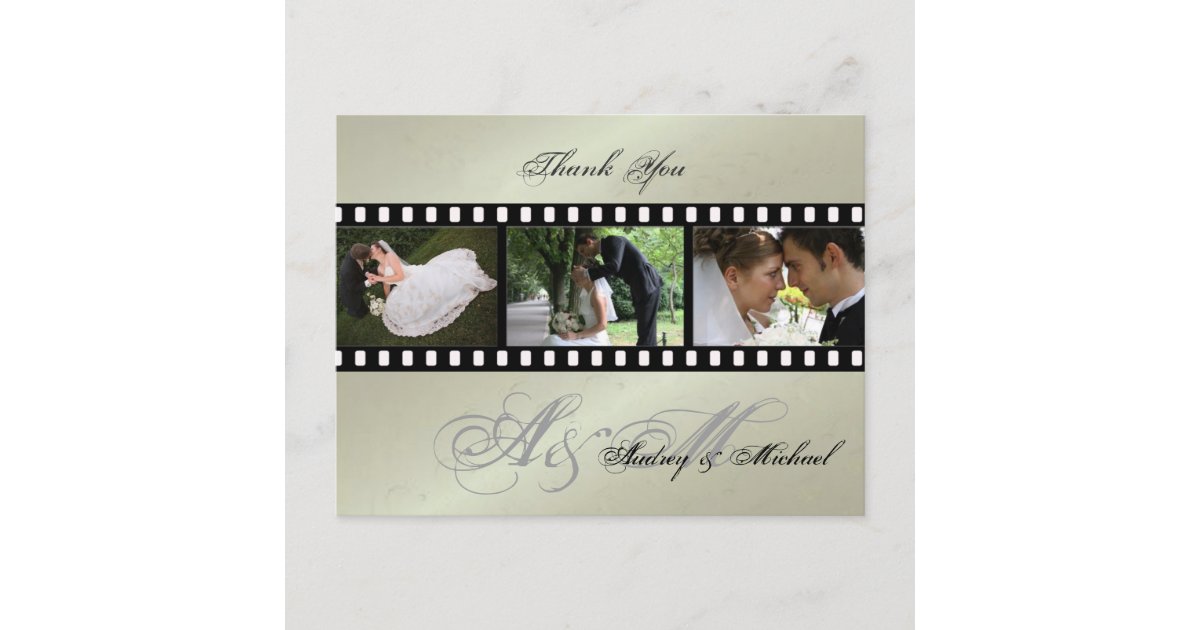 Wedding Thank you postcards insert your photos | Zazzle