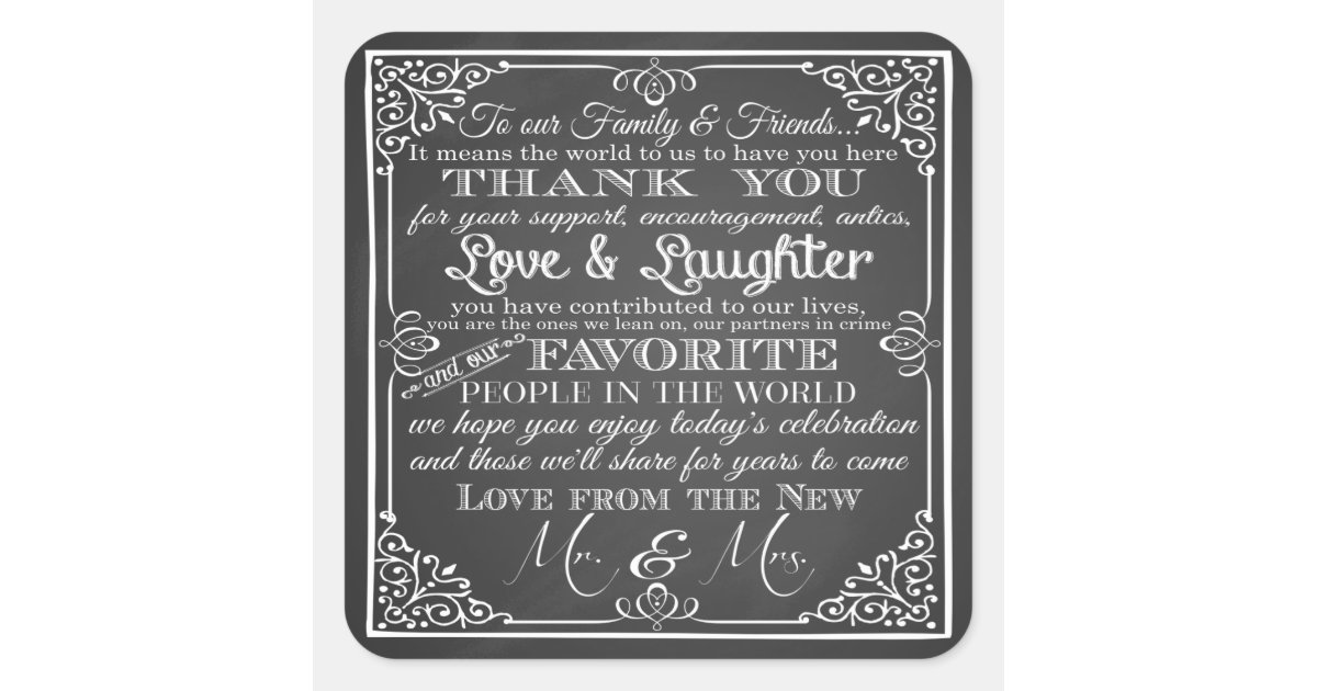 Wedding Thank you stickers Mr & Mrs favor | Zazzle