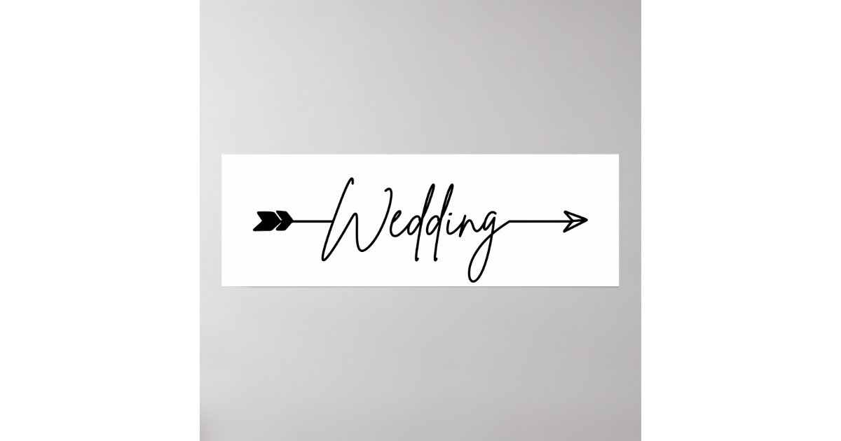 Wedding this way arrow right poster | Zazzle