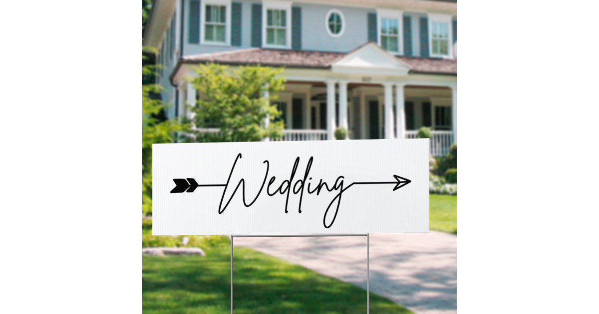 Wedding this way arrow Yard Sign | Zazzle