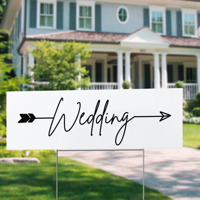 Wedding this way arrow Yard Sign | Zazzle