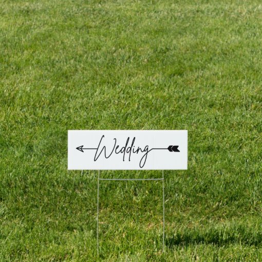 Wedding this way arrow Yard Sign | Zazzle