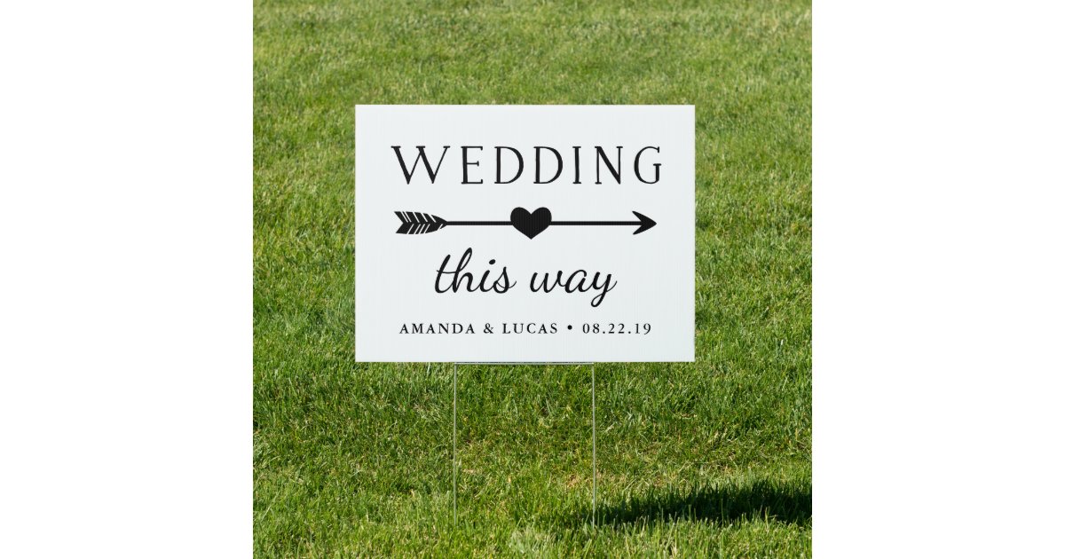 Wedding This Way | Directional Yard Sign | Zazzle