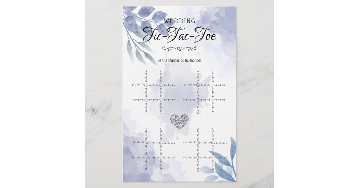 Wedding Tic-Tac-Toe Decorative Table Game Floral | Zazzle