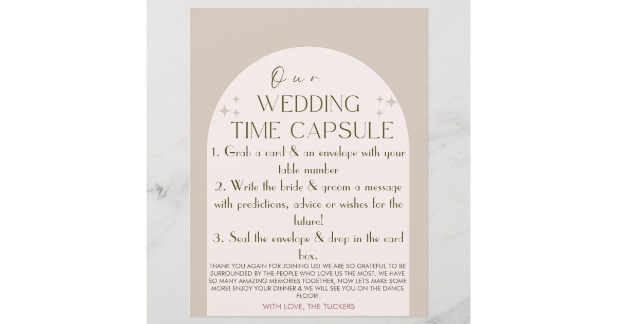 Wedding Time Capsule Custom Card | Zazzle