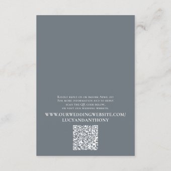 Wedding Timeline Blue Details QR Code Website Enclosure Card | Zazzle