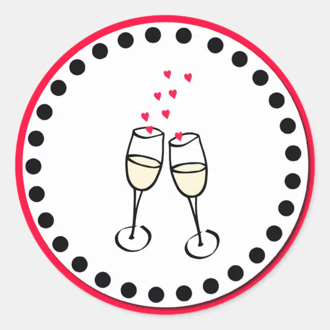 Wedding Toast Envelope Stickers | Zazzle