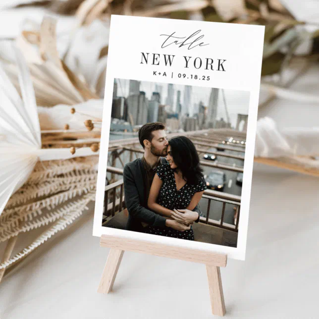 Wedding Travel Destination Photo & Name Table Number | Zazzle
