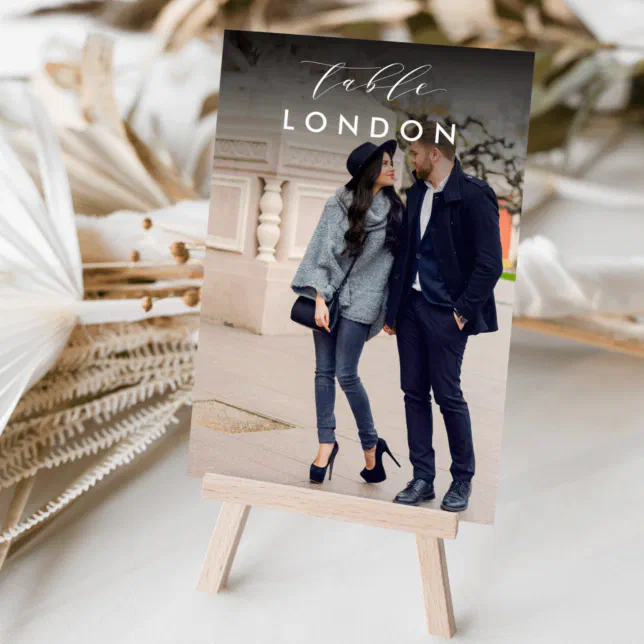 Wedding Travel Destination Photo Table & Name Table Number | Zazzle