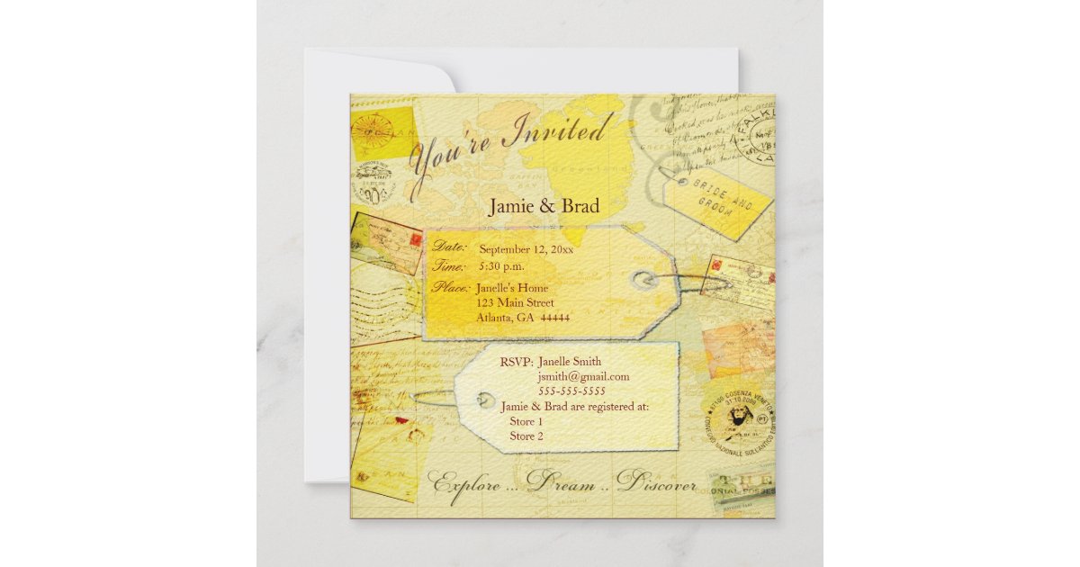 Wedding Travel Theme invitation | Zazzle