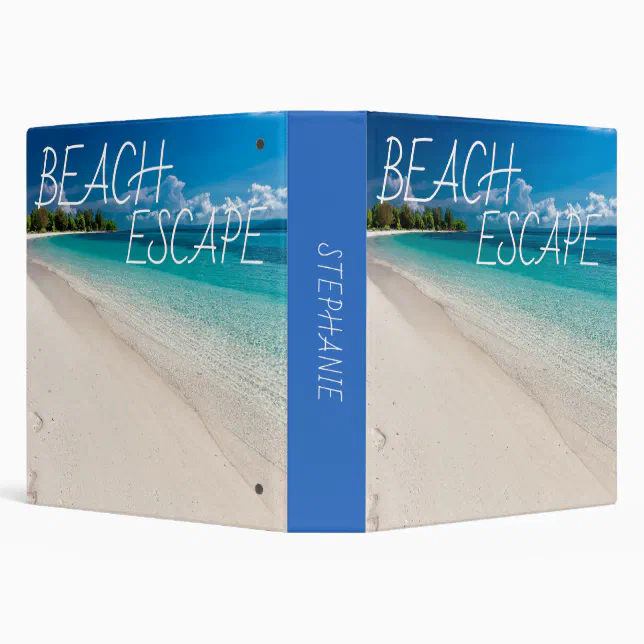 Wedding Tropical Paradise Beach Motivation 3 Ring Binder | Zazzle