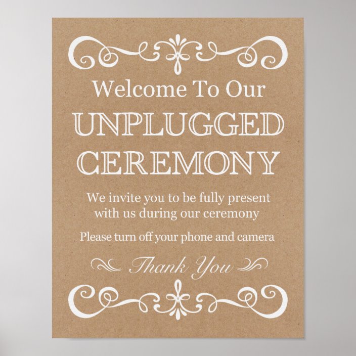 Wedding Unplugged Ceremony Rustic Wedding Sign | Zazzle.com