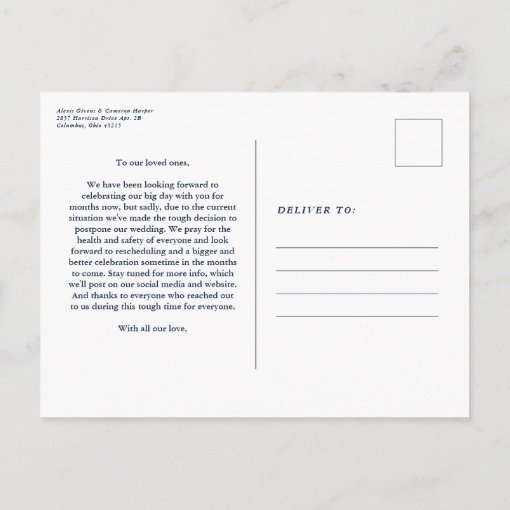 Wedding update classic postcard | Zazzle