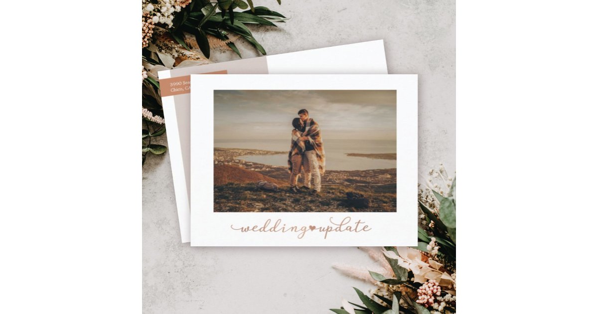 Wedding Update Photo Postcard | Zazzle
