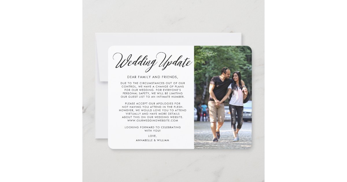 Wedding Update | Photo Smaller Wedding Announcement | Zazzle
