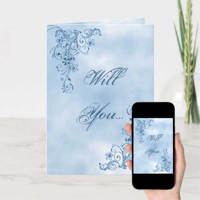 Wedding Usher Greeting Card: Sky Blue Elegance Invitation | Zazzle
