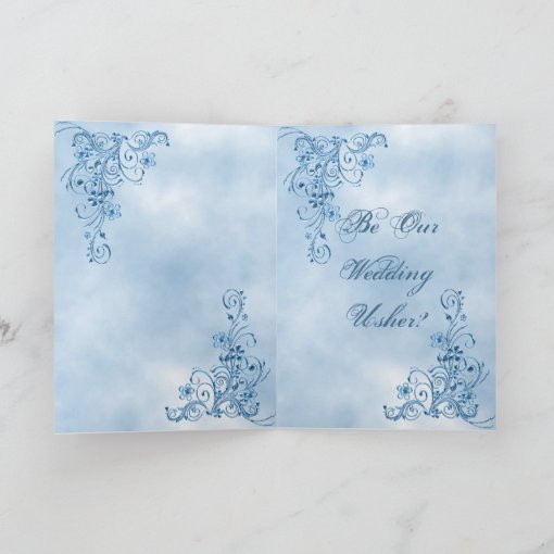 Wedding Usher Greeting Card: Sky Blue Elegance Invitation | Zazzle