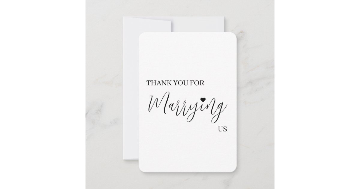 Wedding Vendor Thank You Card - Officiant | Zazzle