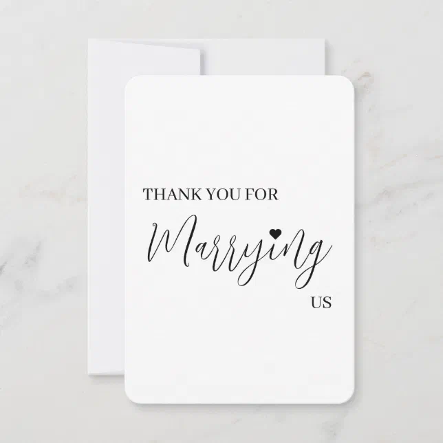 Wedding Vendor Thank You Card - Officiant | Zazzle