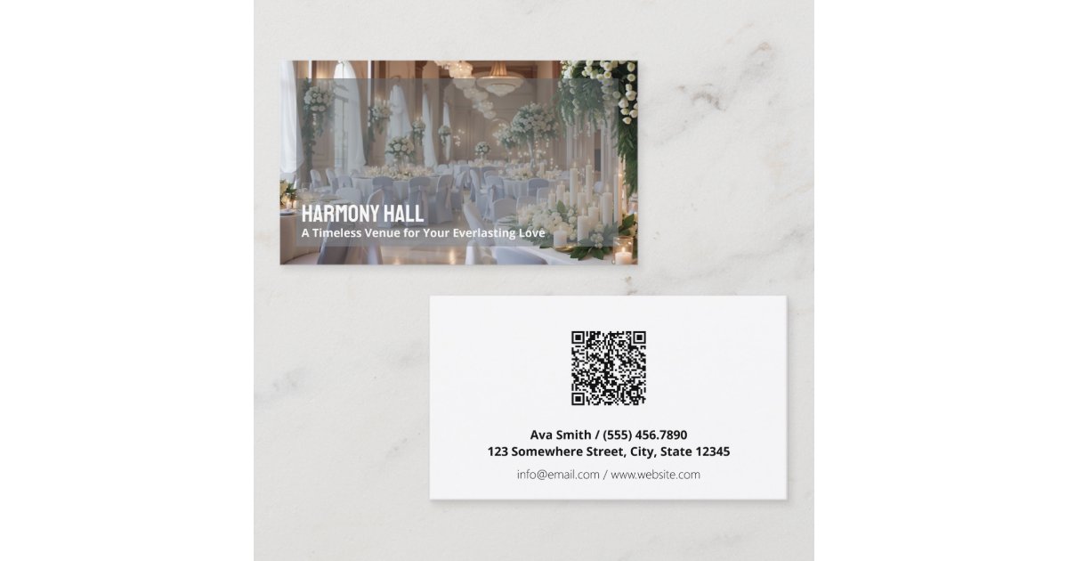 Wedding Venue Custom QR Business Card | Zazzle