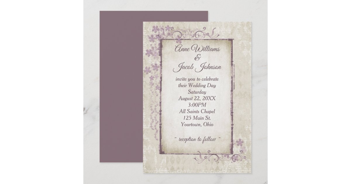Wedding Vintage Frame Invitation | Zazzle