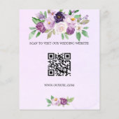 Wedding violet floral QR code budget save the date Flyer | Zazzle