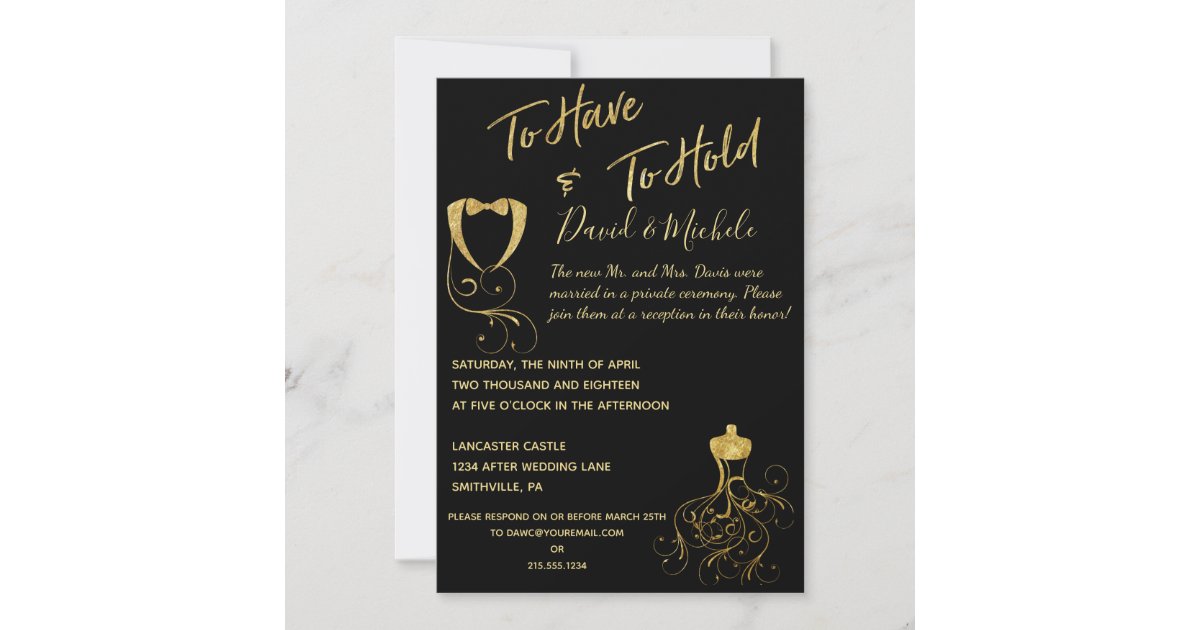 Wedding Vows After/Post Wedding Party Invitation | Zazzle