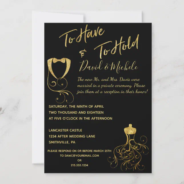 Wedding Vows After/Post Wedding Party Invitation | Zazzle
