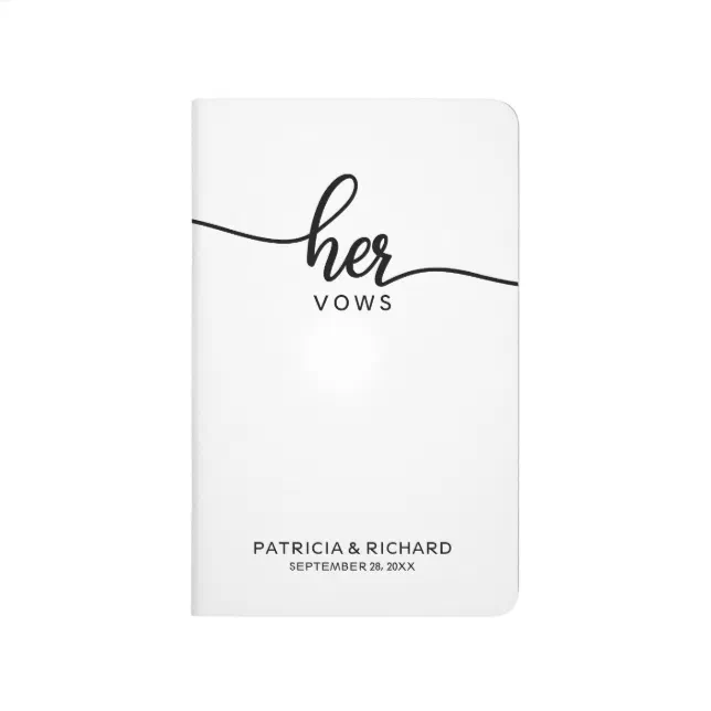 Wedding Vows Book - Her Vows Chic Calligraphy | Zazzle