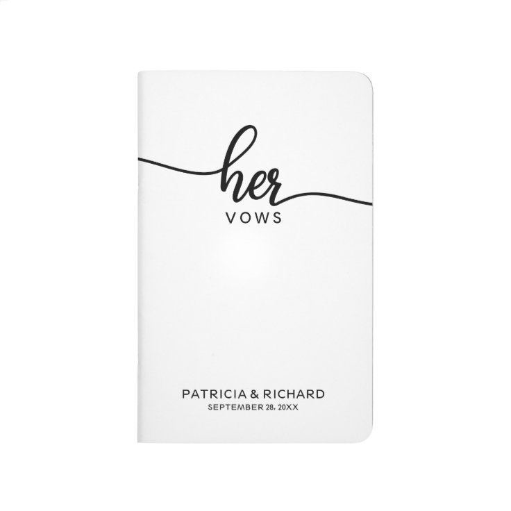 Wedding Vows Book - Her Vows Chic Calligraphy | Zazzle