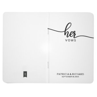 Wedding Vows Book - Her Vows Chic Calligraphy | Zazzle