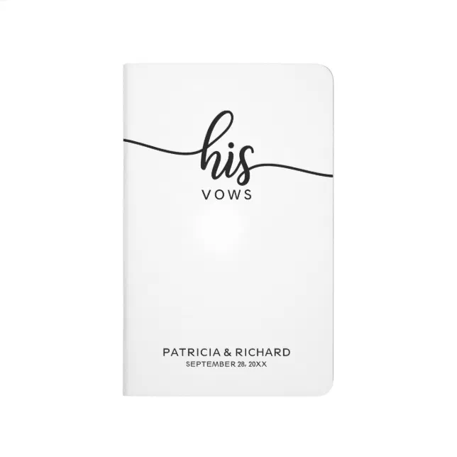 Wedding Vows Book - His Vows Chic Calligraphy | Zazzle