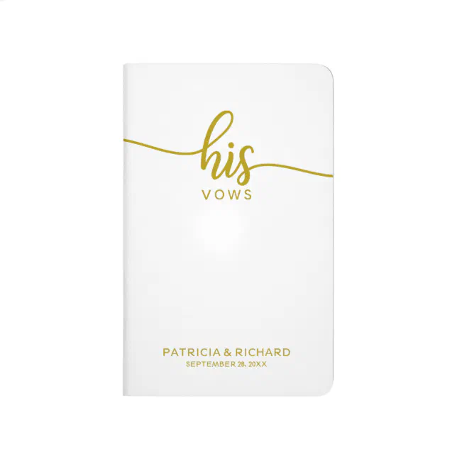 Wedding Vows Book - His Vows Gold Calligraphy | Zazzle